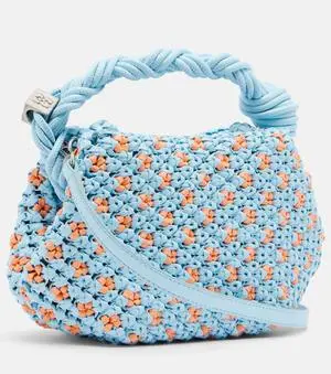 GANNI Bou Mini Woven Top-handle Bag - Blue
