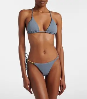 VIX PAULA HERMANNY Embellished Triangle Bikini Top