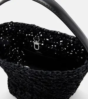 TOTEME Small Belted Raffia Top-handle Bag - Black