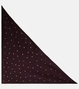 Oseree Embellished Cotton And Silk Scarf - Brown