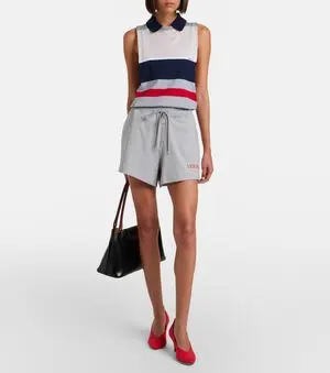 Versace Striped Cotton Jersey Polo Dress