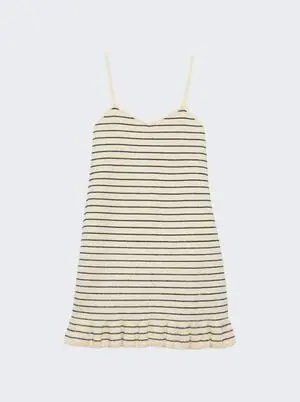 JW Anderson Mini Dress Off Stripe - White