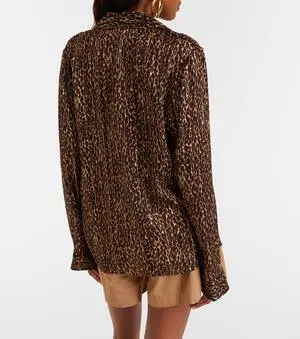 Saint Laurent Leopard-print Silk Blouse