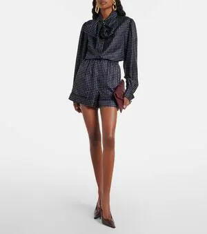 Saint Laurent Printed Silk Shorts