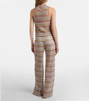 Veronica Beard Fatima Crochet Wide-leg Pants
