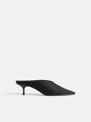 REFORMATION Marzella Heeled Mule Plisse Satin