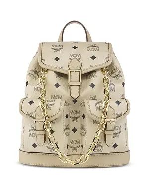 Mcm Aren Mini Visetos Leather Backpack