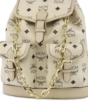 Mcm Aren Mini Visetos Leather Backpack