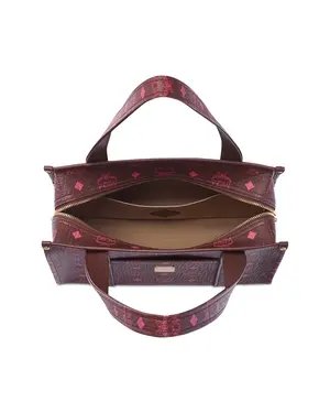 Mcm Aren Vi Small Monogrammed Tote Bag