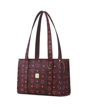 Mcm Aren Vi Small Monogrammed Tote Bag