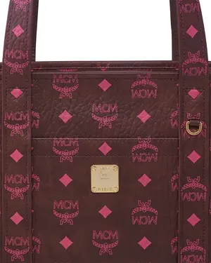 Mcm Aren Vi Small Monogrammed Tote Bag