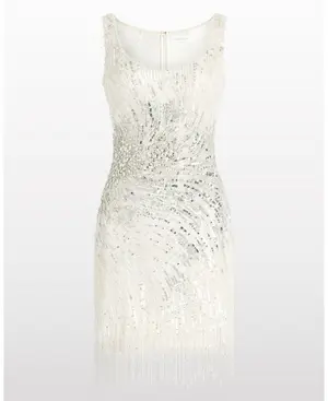 Jenny Packham Noella Sequin Embellished Fringed Mini Dress