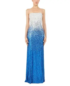Jenny Packham Marle Saint Sequin Embellished Strapless Maxi Gown - Ivory
