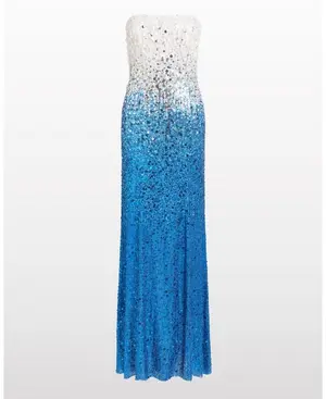 Jenny Packham Marle Saint Sequin Embellished Strapless Maxi Gown - Ivory