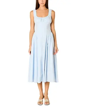 NIA Vittoria Sleeveless Midi Dress - Chambray