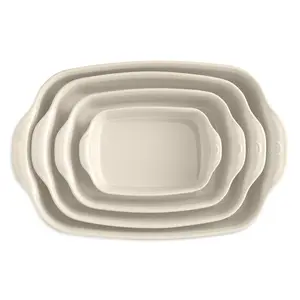 EMILE HENRY The Right Dish Rectangular Baker, 4.8 Qt - Ecru
