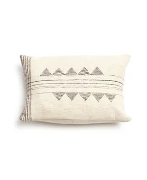 STUDIO VARIOUSLY Kora Artisanal Handwoven Lumbar Pillow Cover Only - Black