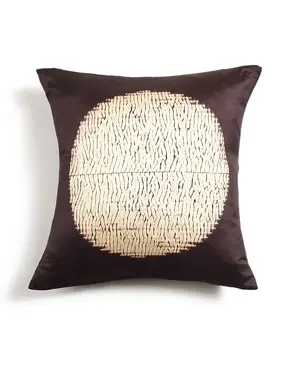 STUDIO VARIOUSLY Shunya Handcrafted Shibori Print Mulberry Silk Pillow, Cover Only - Black