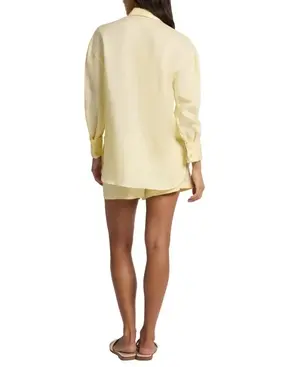 Onia Air Linen Elastic Drawstring Short