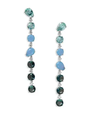 Nadri Crystal Linear Drop Earrings - Rhodium