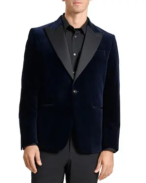 Ted Baker London Webster Modern Velvet Jacket - Dark Blue