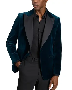 Ted Baker London Webster Modern Velvet Jacket - Teal