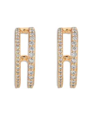 Ettika Double Up Crystal Hoop Earrings