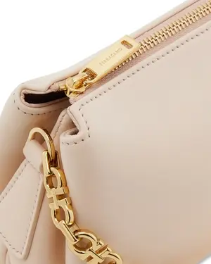 FERRAGAMO Leather Mini Bag With Chain Detail