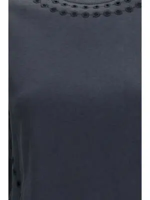 Isabel Marant Étoile Odyle Cotton T-shirt With Cut-out Embroidery - Black