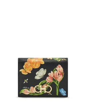 FERRAGAMO Foulard Leather Wallet Nero
