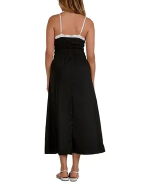 Elan Colorblock Maxi Dress - Black