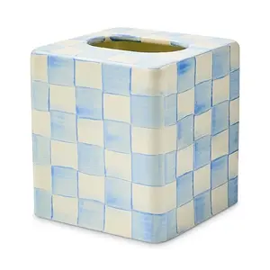 MACKENZIE-CHILDS Boutique Tissue Box Cover - Sky Check