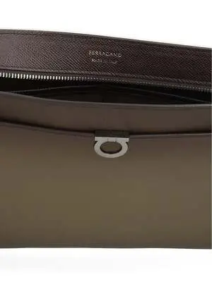 FERRAGAMO Gancini Pouch - Brown