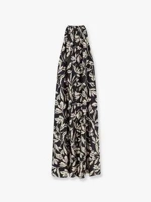 Max Mara Sleeveless Silk Dress With All-over Print - Multicolor