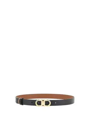 FERRAGAMO Reversible Gancini Buckle Leather Belt - Multicolor