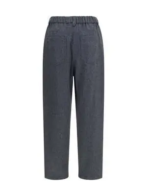 Brunello Cucinelli Stretch Wool Tailored Pants - Gray