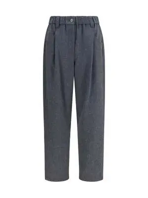 Brunello Cucinelli Stretch Wool Tailored Pants - Gray