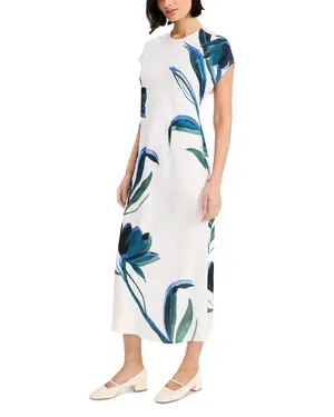 LUXELY Moonlight Crepe Printed Dress