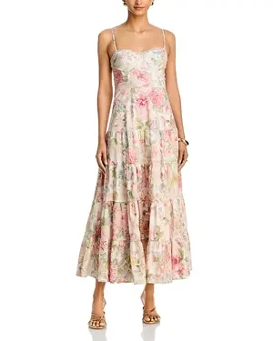 Aqua Floral Bustier Maxi Dress Exclusive - Pink Multi
