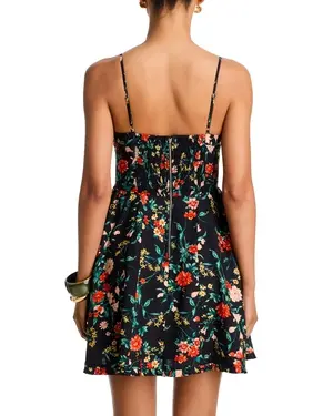 Aqua Floral Button Front Mini Dress