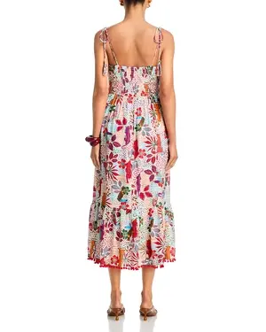 Aqua Lace Up Midi Dress
