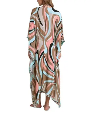 L'Agence Abstract Swirl Kara Kimono Swim Cover-up