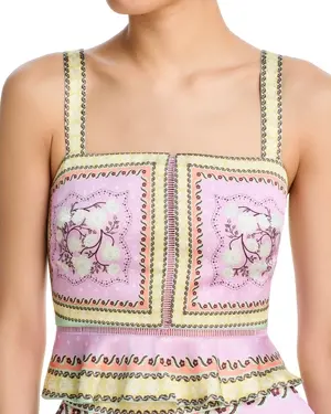 Aqua Bendita Scarf Print Peplum Top