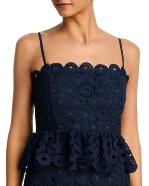 Aqua Circle Lace Mini Dress