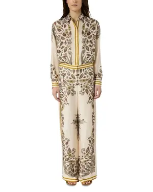 Gerard Darel Amanya Paisley Print Viscose Wide Leg Pants