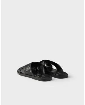 Prada Criss-cross Slides - Black