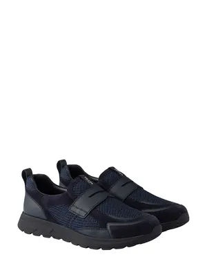 Prada Men's Navy Blue Slip-on Sneakers