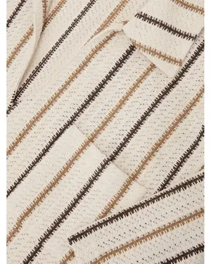 REISS Chatham Stripe Crochet Polo Shirt