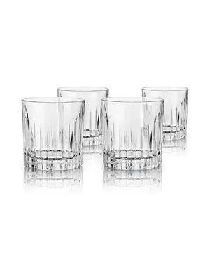 VISKI Reserve Milo Crystal Rocks Glasses, Set Of 4 - Clear