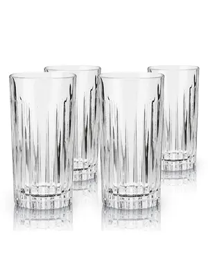 VISKI Reserve Milo Crystal Highball Glasses, Set Of 4 - Clear